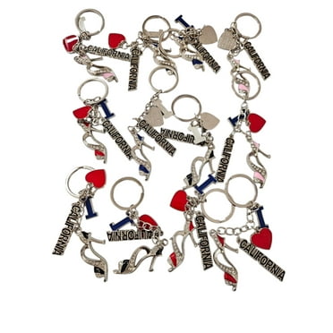 Set of 12 Los Angeles Hollywood Souvenir Keychain, I Heart LA Keychain ...