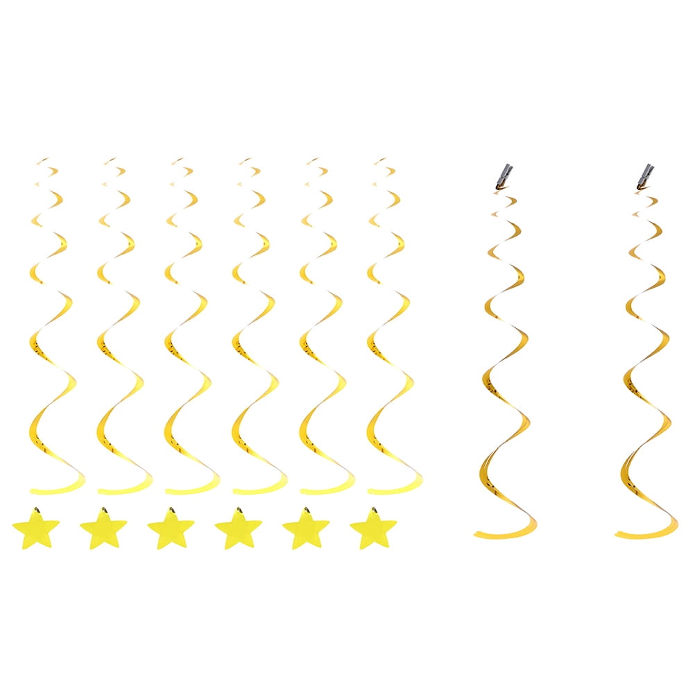 24pcs Golden Star Design Spiral Birthday Hanging Swirl Ceiling Pendant ...