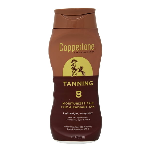 Coppertone Tanning Lotion Non-greasy, Light Formula SPF 8, 8-Fluid ...