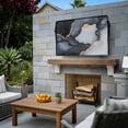Abstract Marble Texture Outdoor TV Cover 52 to 55 inch Gold Crack Black ...