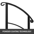 VEVOR 3-Step Transitional Handrail Fits 1 or 3 Steps Matte Black Stair ...