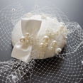 Vjnyvs Women Elegant Fascinator Hat Pearl Bridal Chic Beret Headpiece ...