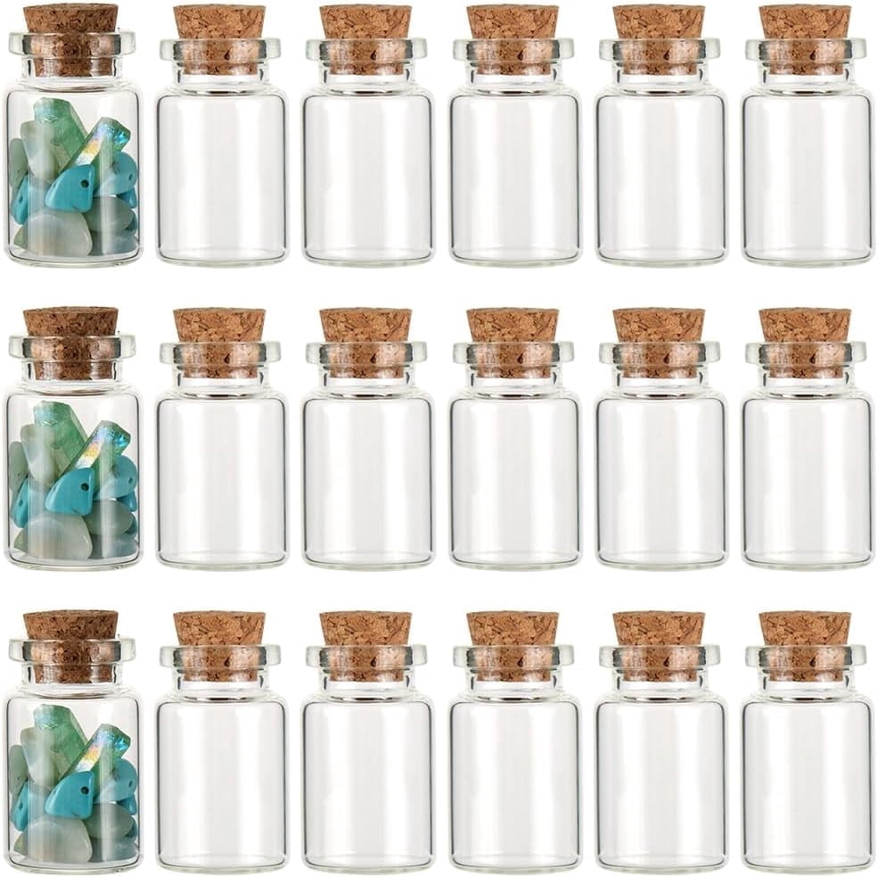 24 botellas de vidrio pequeñas con corcho, 7 ml/0,23 oz, minitarros ...