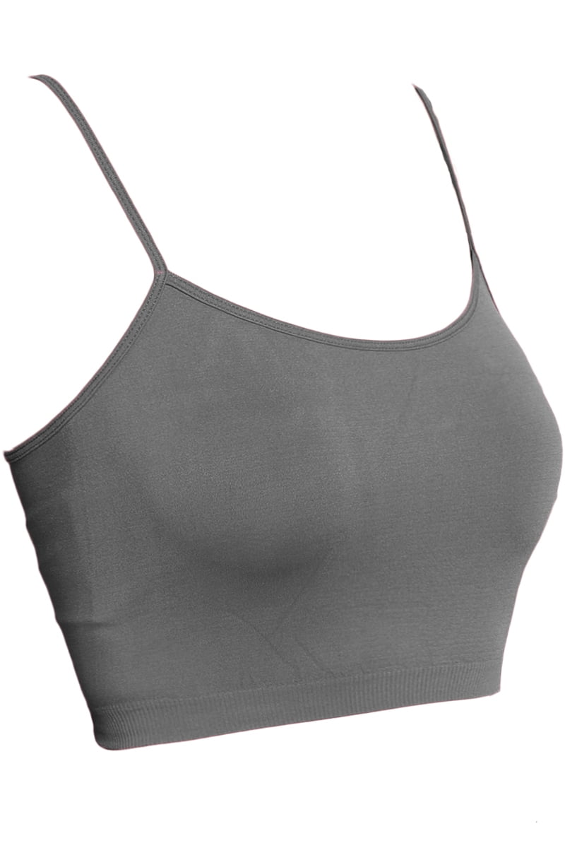 TheMogan Women's Seamless Spaghetti Strap Bra Top Stretch Cami Bandeau ...