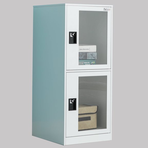 Buballino Solid Wood 2-Door Storage Locker, Black Finish, Secure Key ...