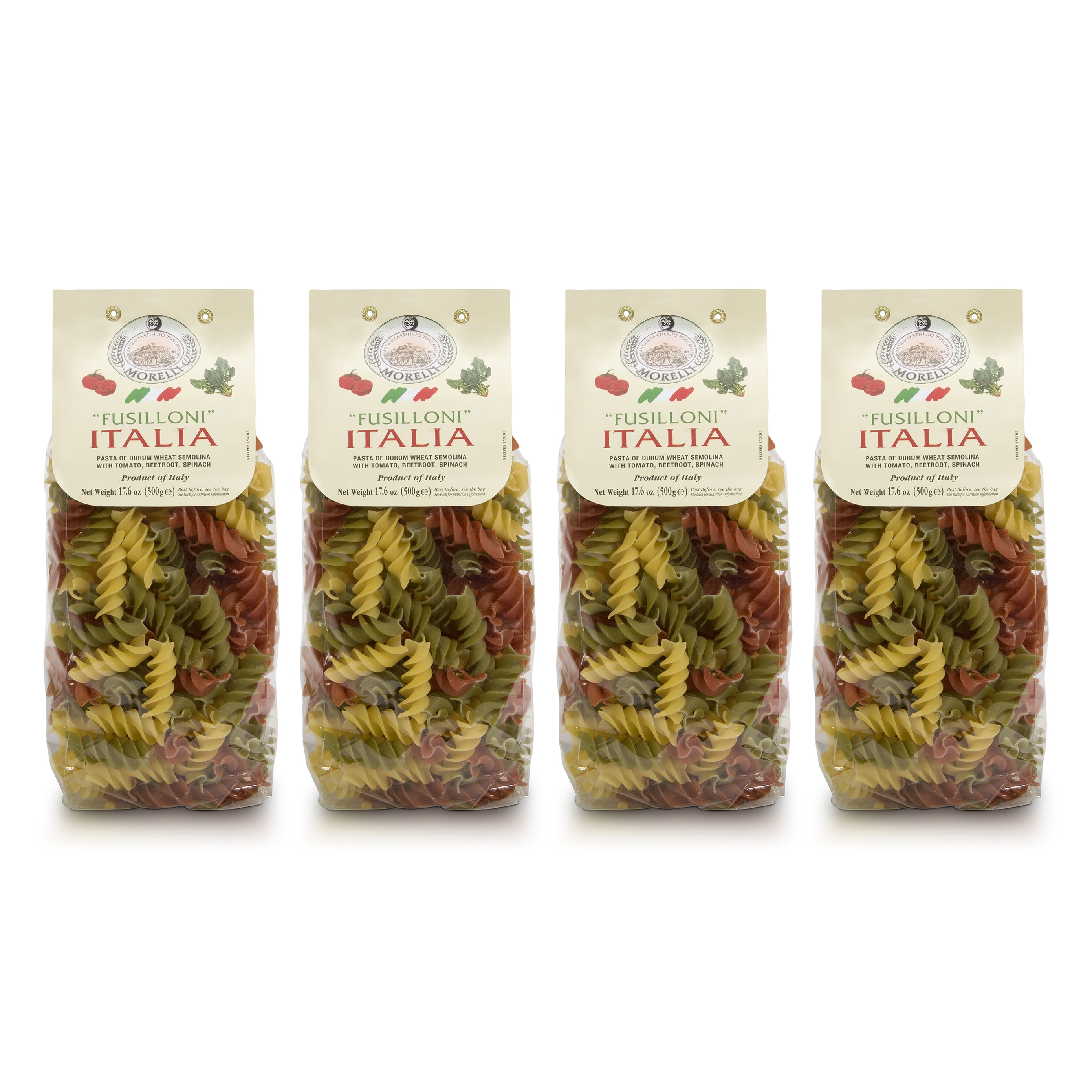 Morelli Fusilloni Italia Tricolor Pasta - Rainbow Pasta from Italy 17 ...