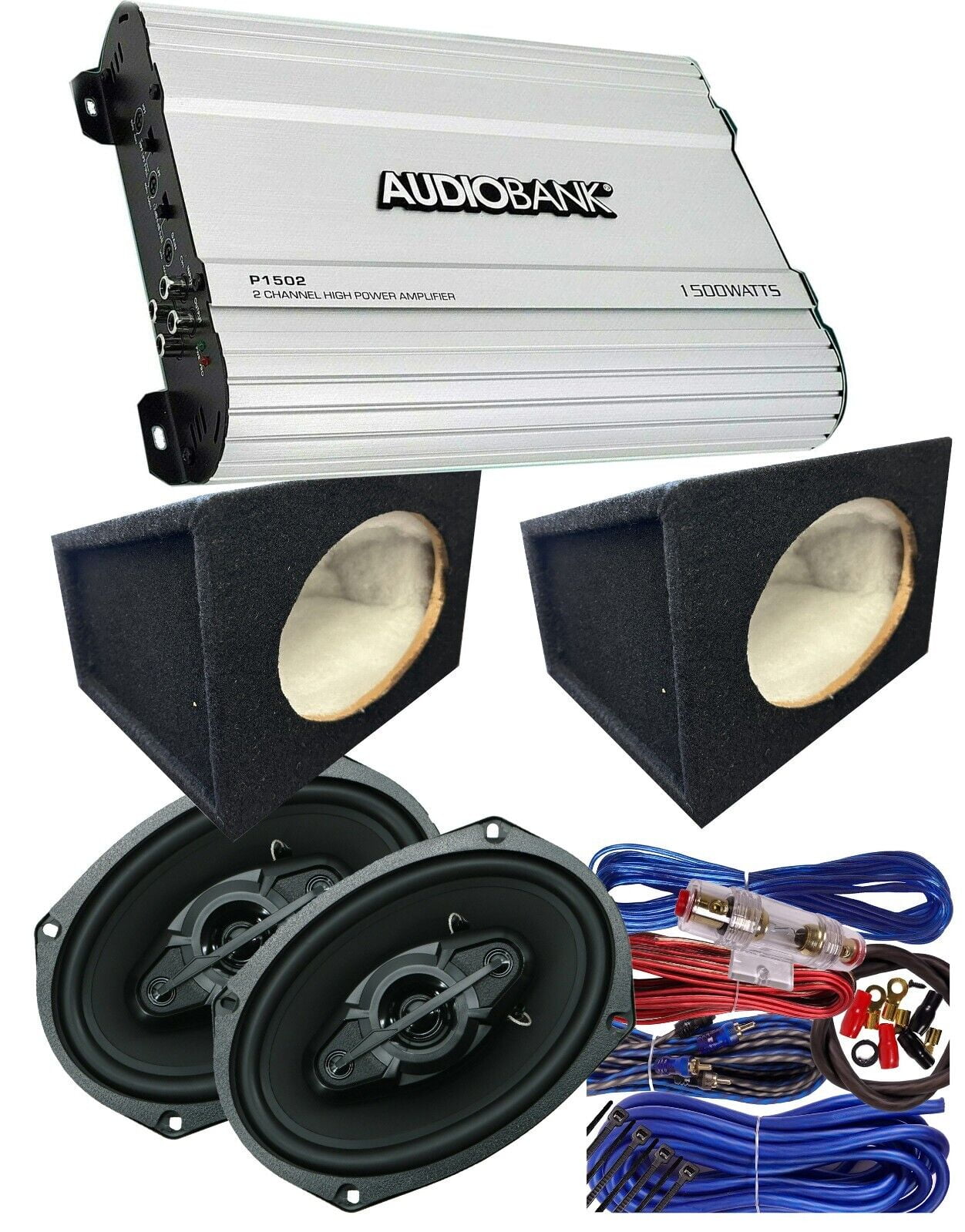 Gravity SGR694 6x9" Speaker Pair + 1500W Amplifier + 2x S1 6x9" Speaker ...