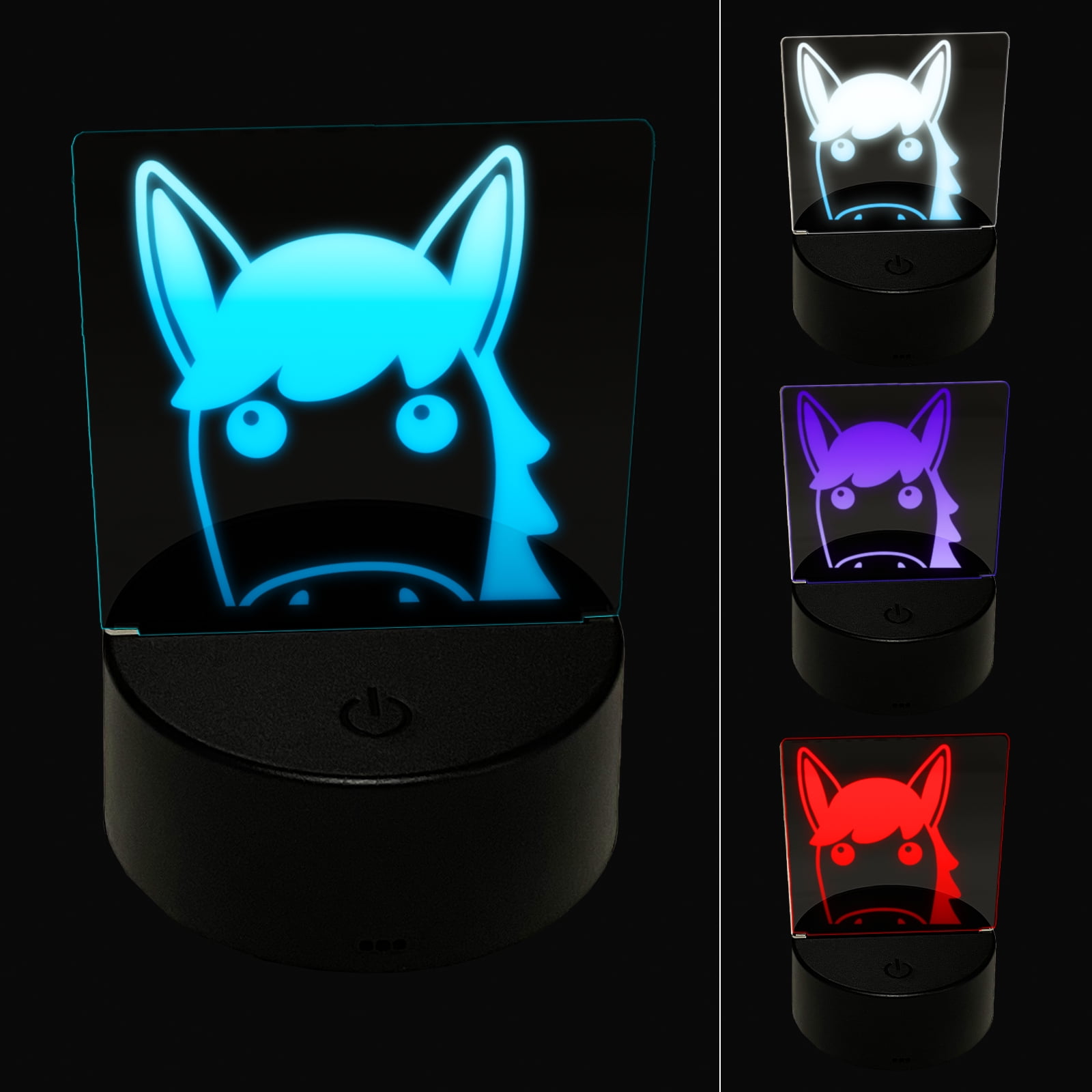 Peeking Horse LED Night Light Sign 3D Illusion Desk Nightstand Lamp ...