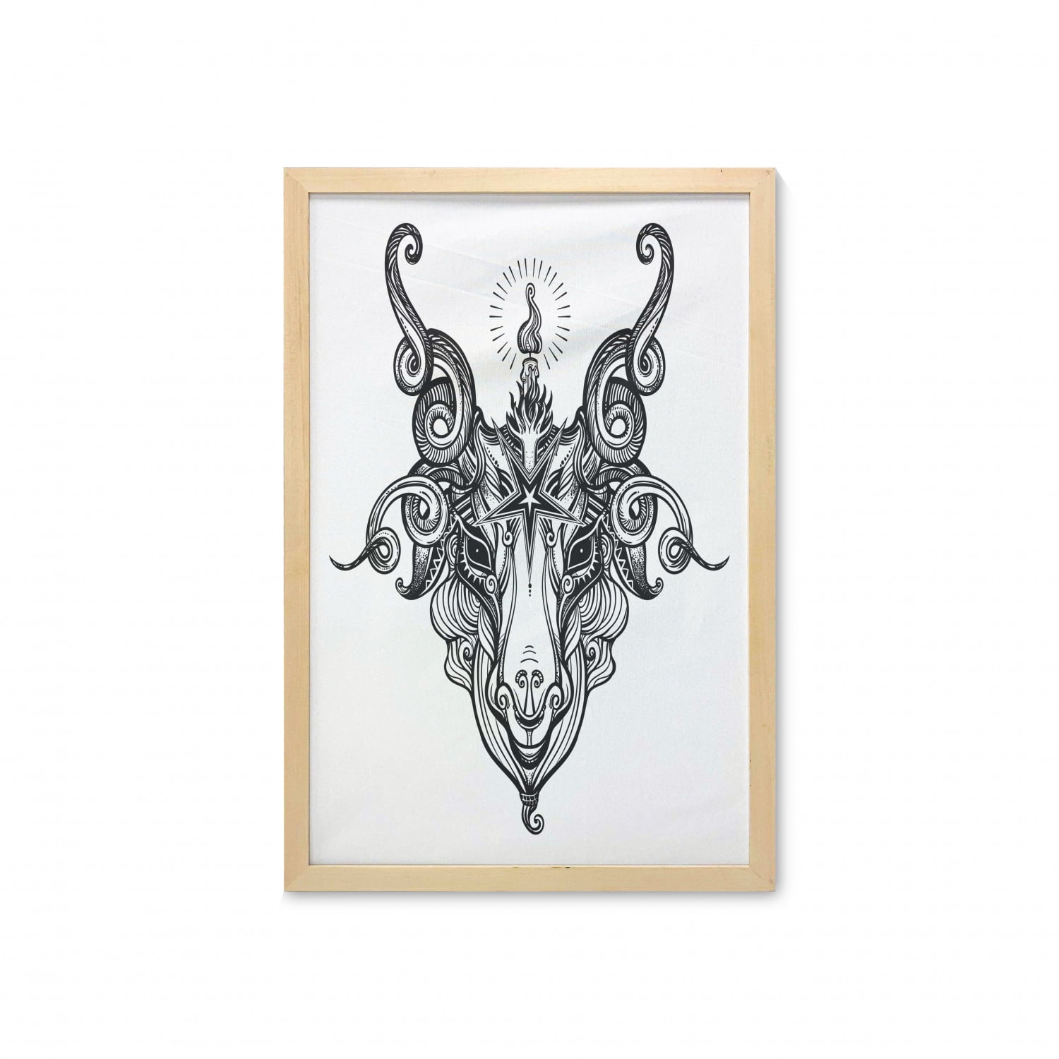Satanic Goat Skull Drawing