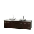 Wyndham Collection Centra 80 inch Double Bathroom Vanity in Espresso ...