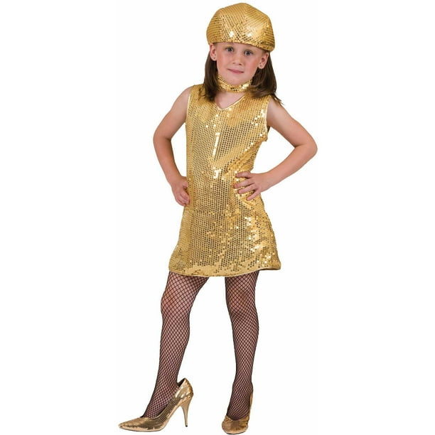 Gold Disco Dress Child Halloween Costume - Walmart.com - Walmart.com