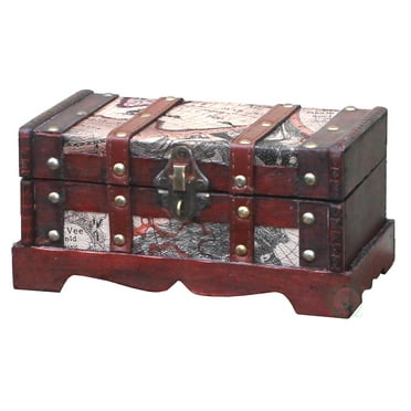 Small Vintage Style Leather Treasure Chest - Walmart.com