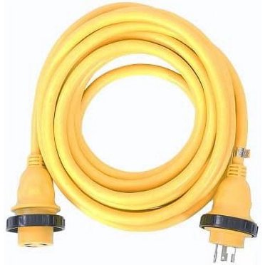 Amp Up Marine & RV Cords 125v 30a 50' Power Extension Electrical Cable, Yellow - Walmart.com