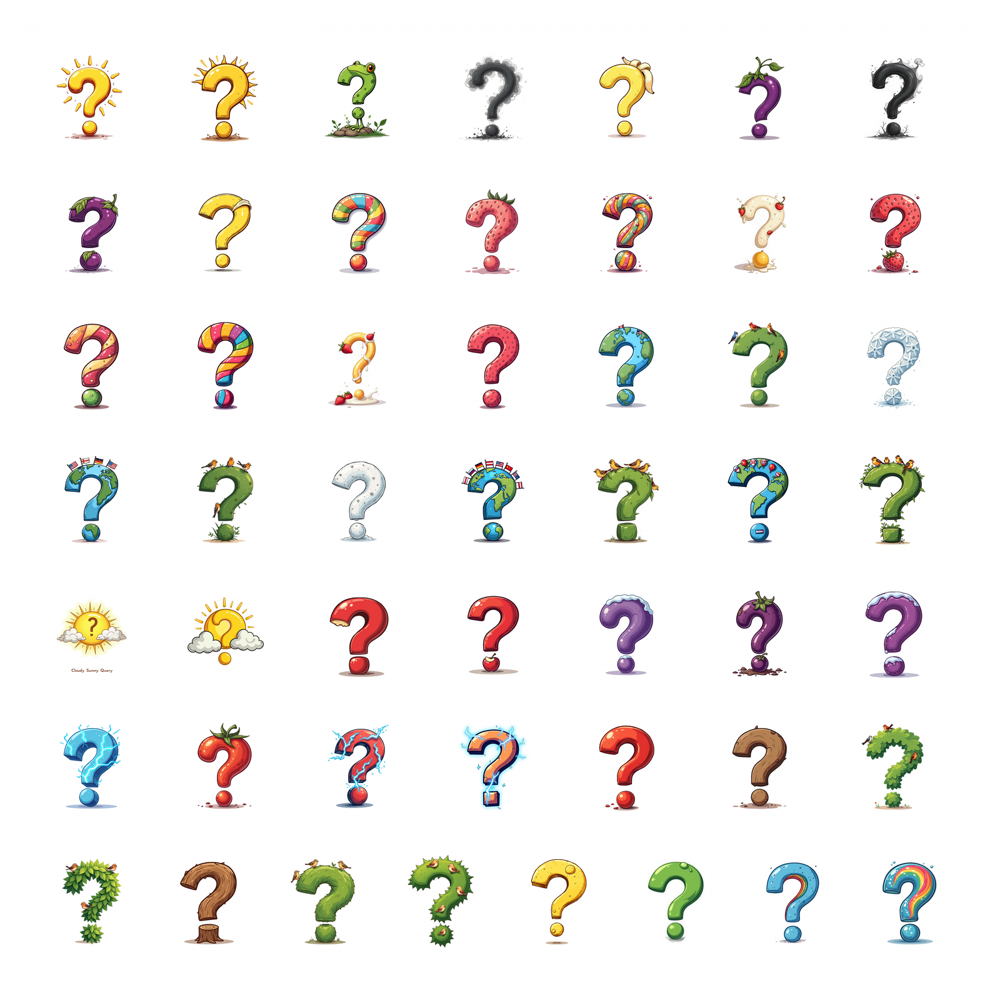 50pcs Question Mark Bird Flora Stickers Cute Plant Animal Holiday ...