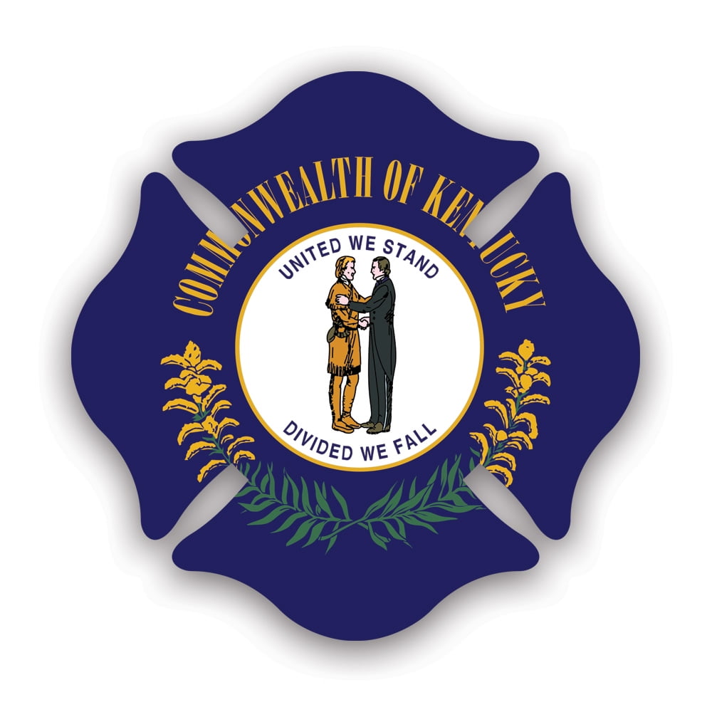 Kentucky State Maltese Cross Shaped Sticker Decal - Self Adhesive Vinyl ...
