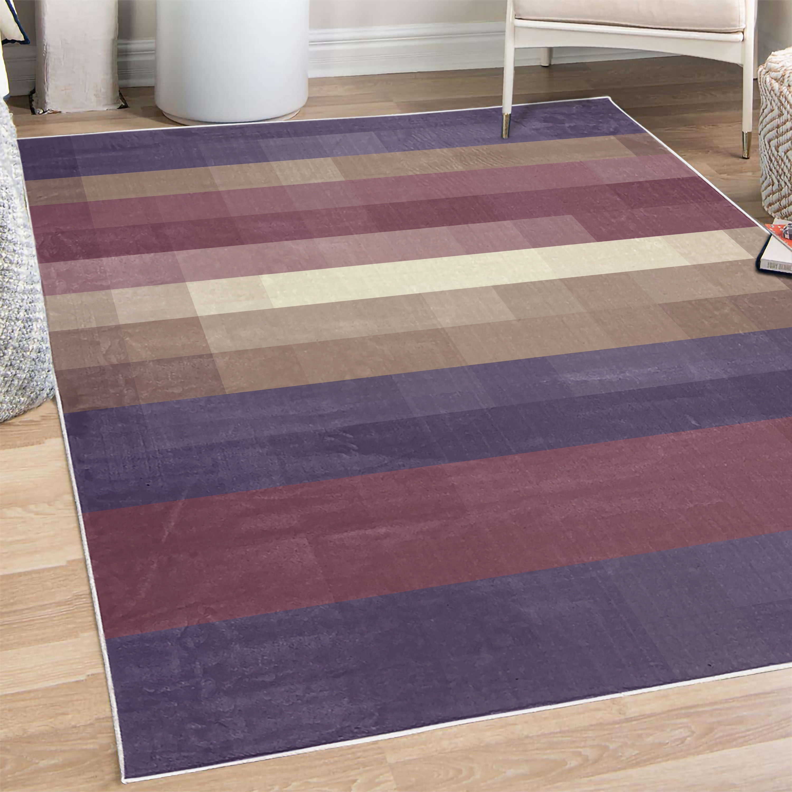 Palette Decorative Rug, Abstract Vortex Swirls and Shapes Pattern ...