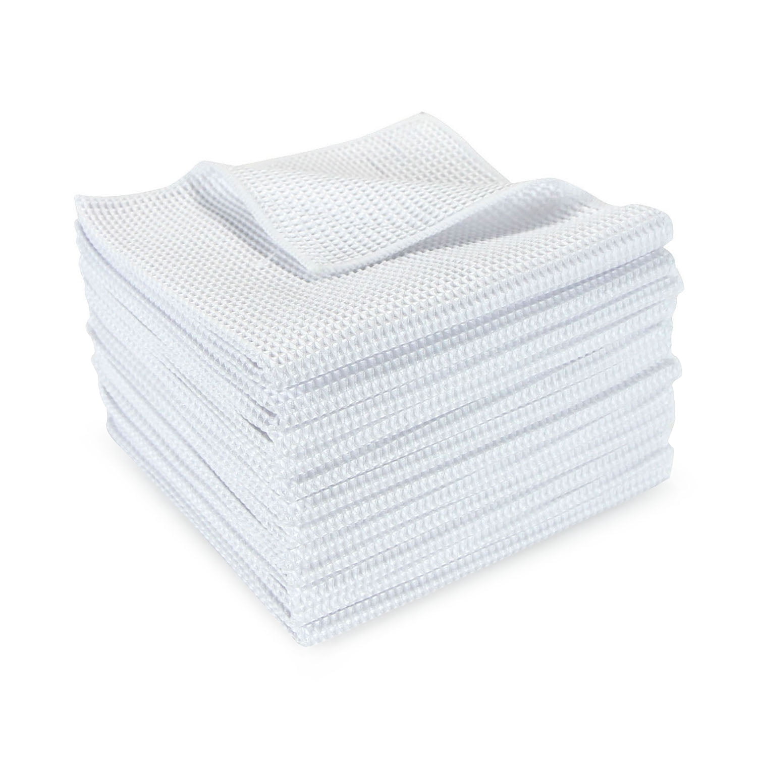 Arkwright Waffle Weave Cleaning Cloths (Pack of 12), Microfiber, 16x16 ...