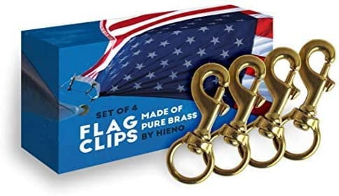 Hieno Supplies Flag Clips for Rope 4-Pack - Durable 3.2” Bronze Brass ...