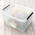 30 L Clear Large Storage Box, 4-Pack Plastic Storage Bins with Lids and ...