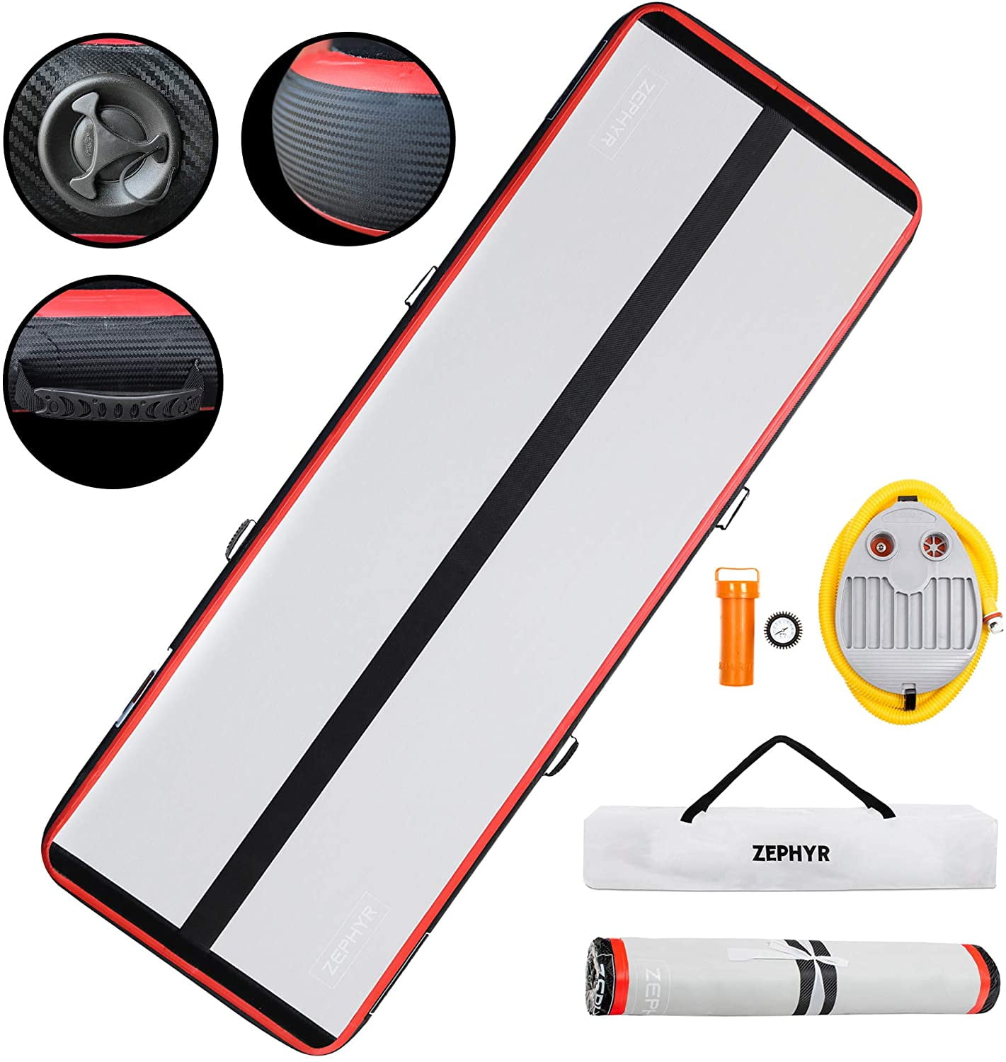 AirTrack Shop Zephyr 4 Inflatable Gymnastics Mat with Air Pump ...