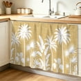 Palm Tree Cabinet Curtains 28"W x 51"L, Coastal Tropical Monstera Leaf ...