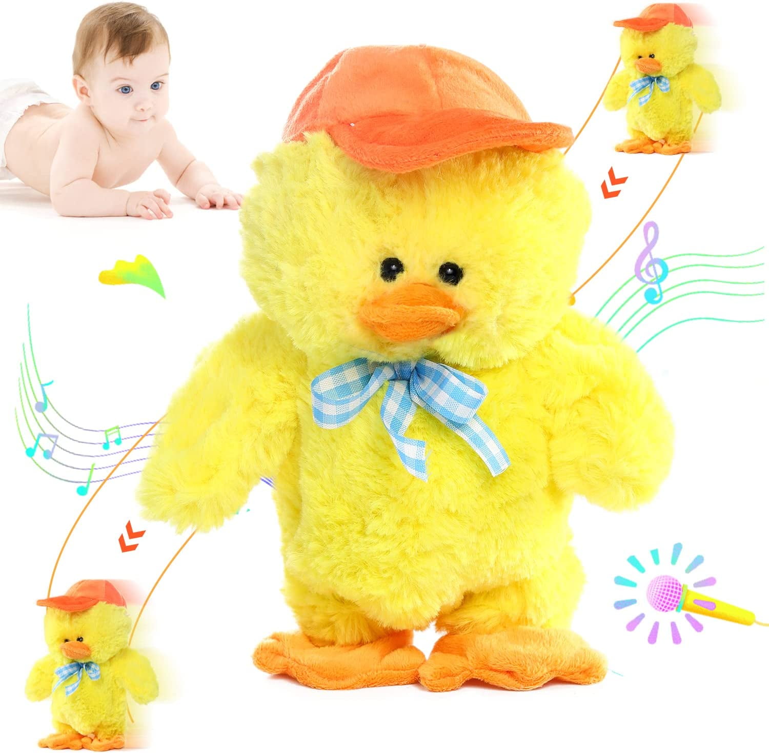 Talking Walking Duck Dancing Duck- Plush Electronic Talking Stuffed ...
