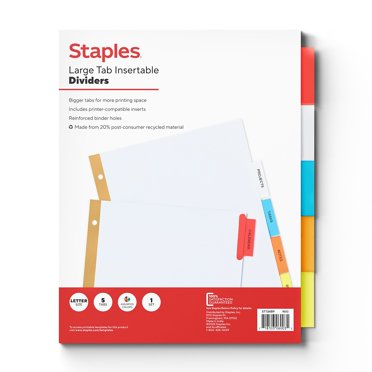 Staples Big Tab Blank Paper Dividers 8-Tab Multicolor 4/Pack (13517/ ...
