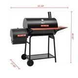 Royal Gourmet 30" Barrel Charcoal Grill with Offset Smoker, XXL Cooking ...