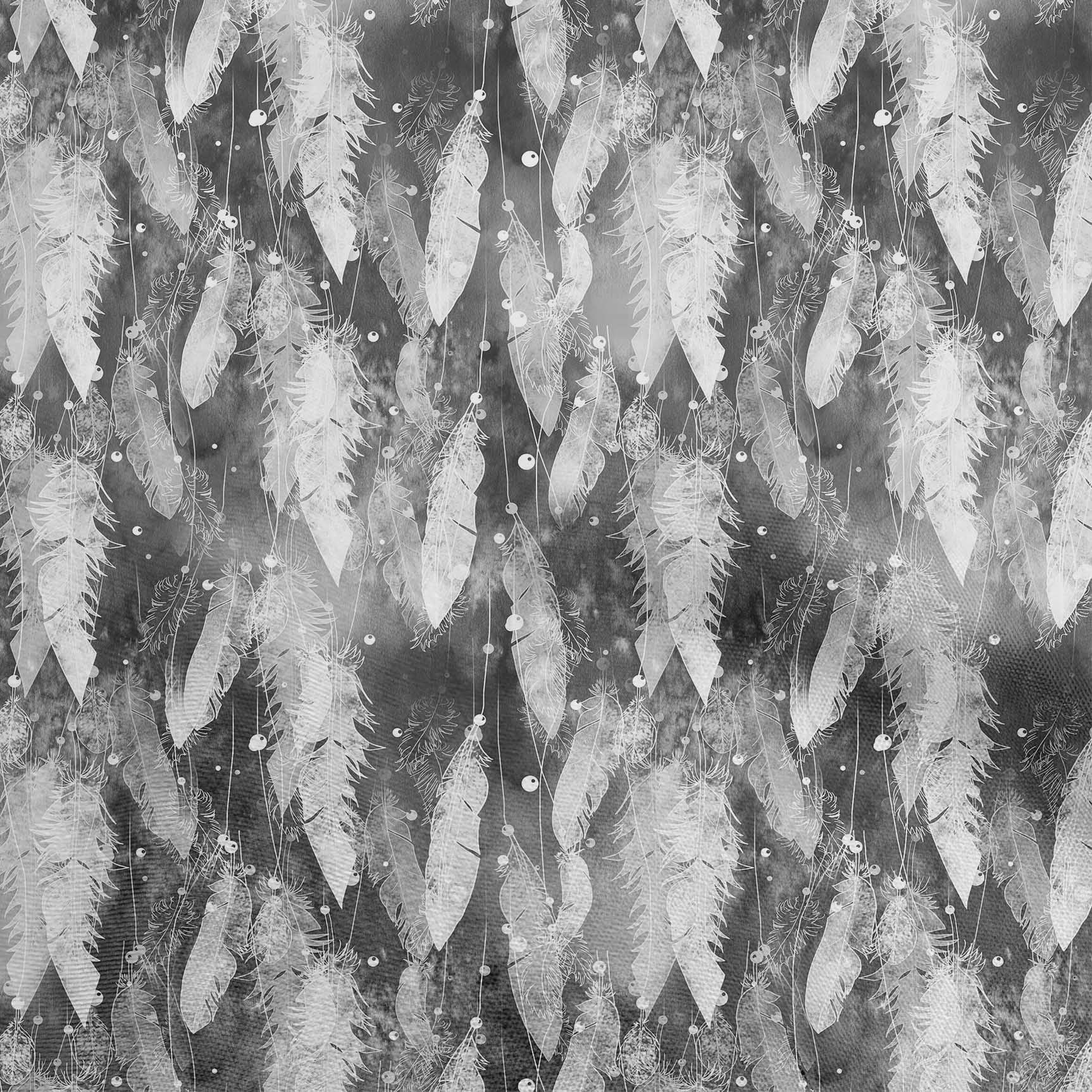 oneOone Cotton Poplin Black Fabric Feather Dress Material Fabric Print ...