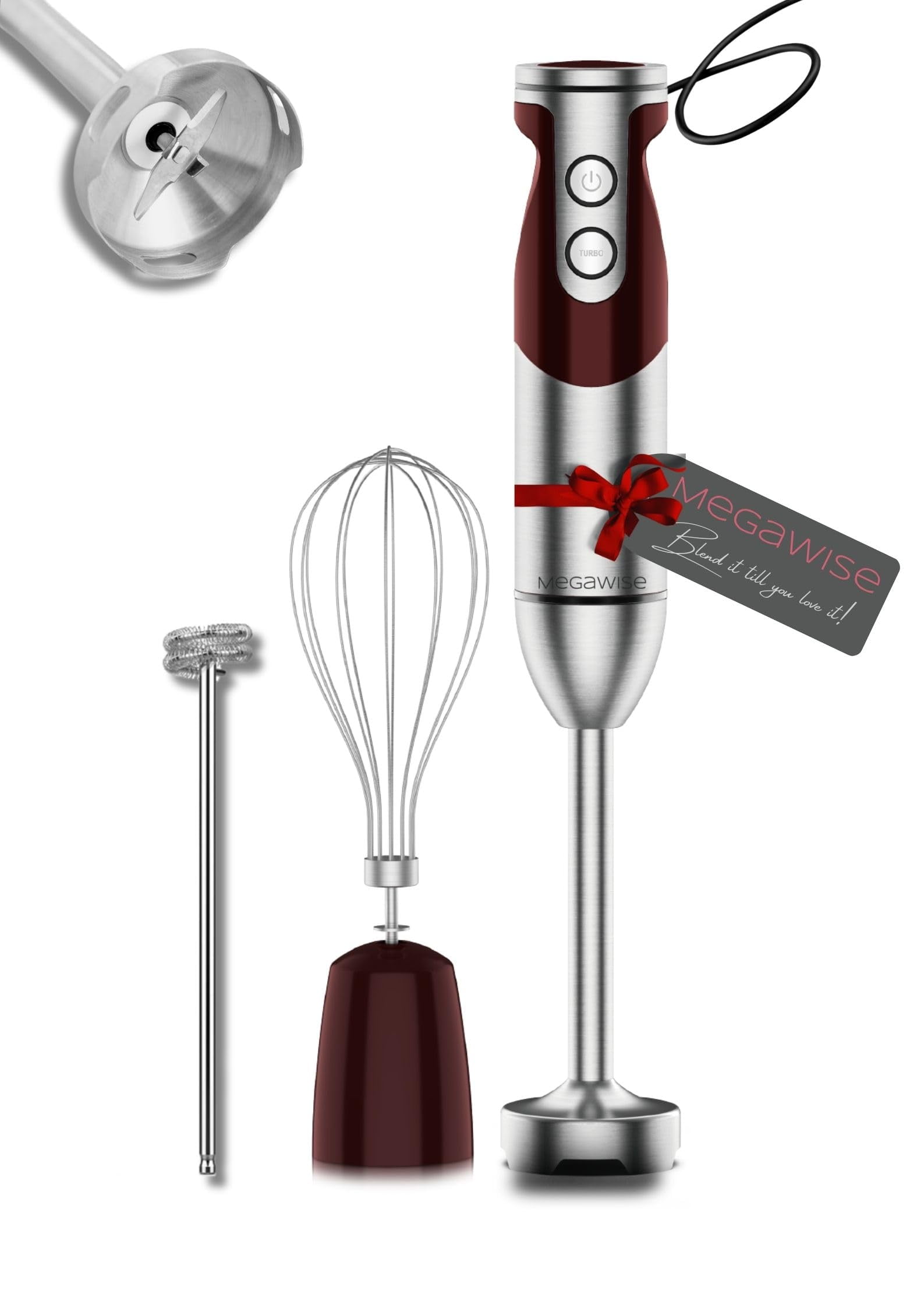 3- in-1 Immersion Hand blender, Powerful MOTOR & Stainless Steel Stick ...
