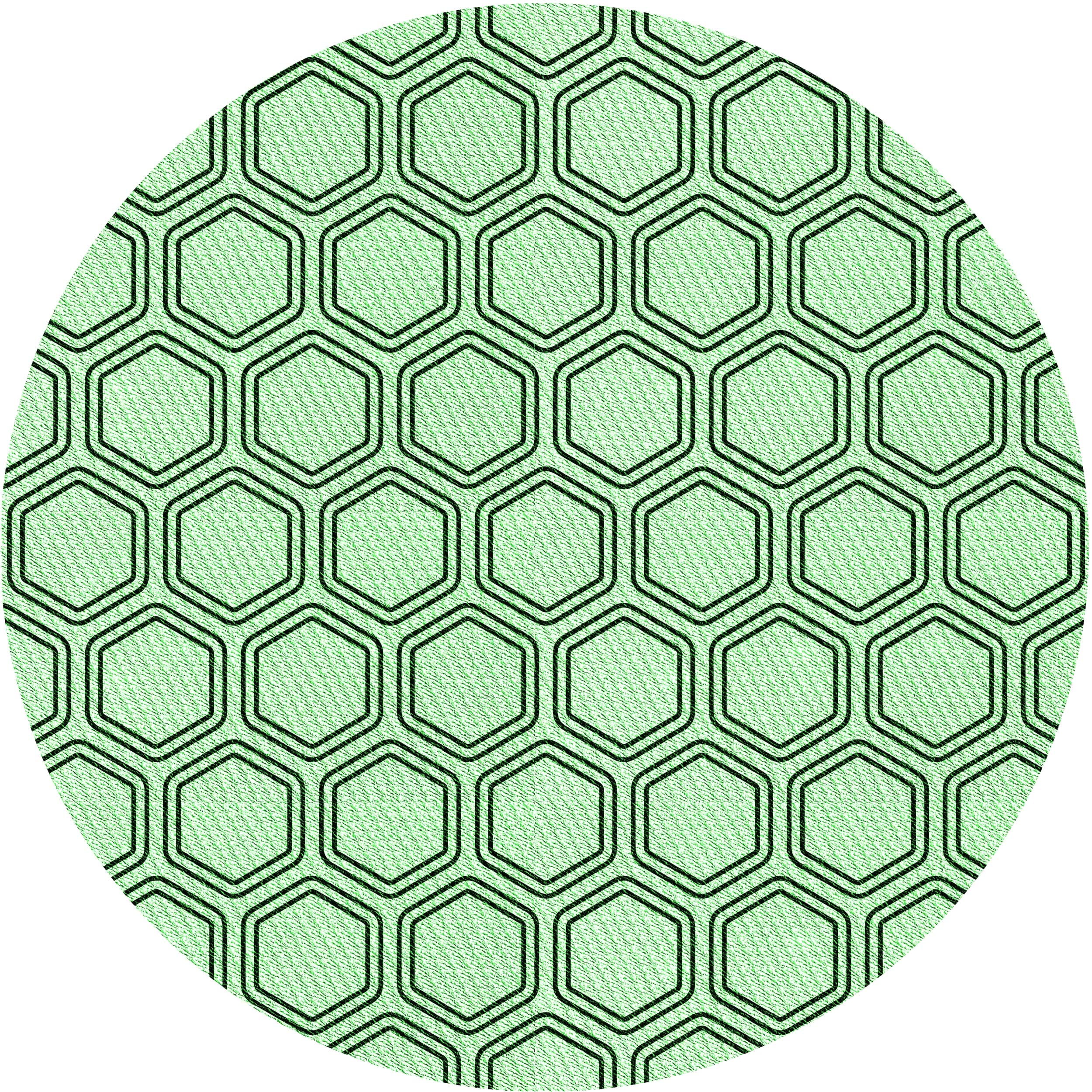 Ahgly Company Indoor Round Patterned Mint Green Area Rugs, 7' Round ...