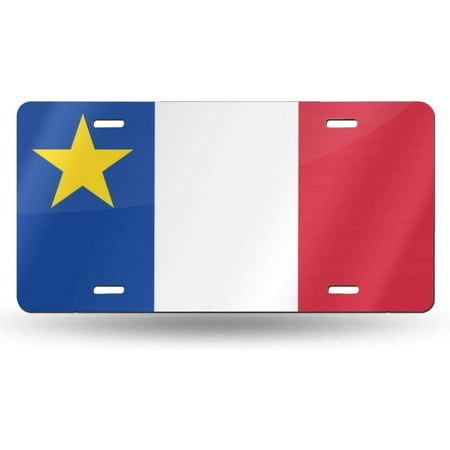 Acadian Day Flag Metal License Plate Vanity Car Tags 6" X 12" | Walmart ...