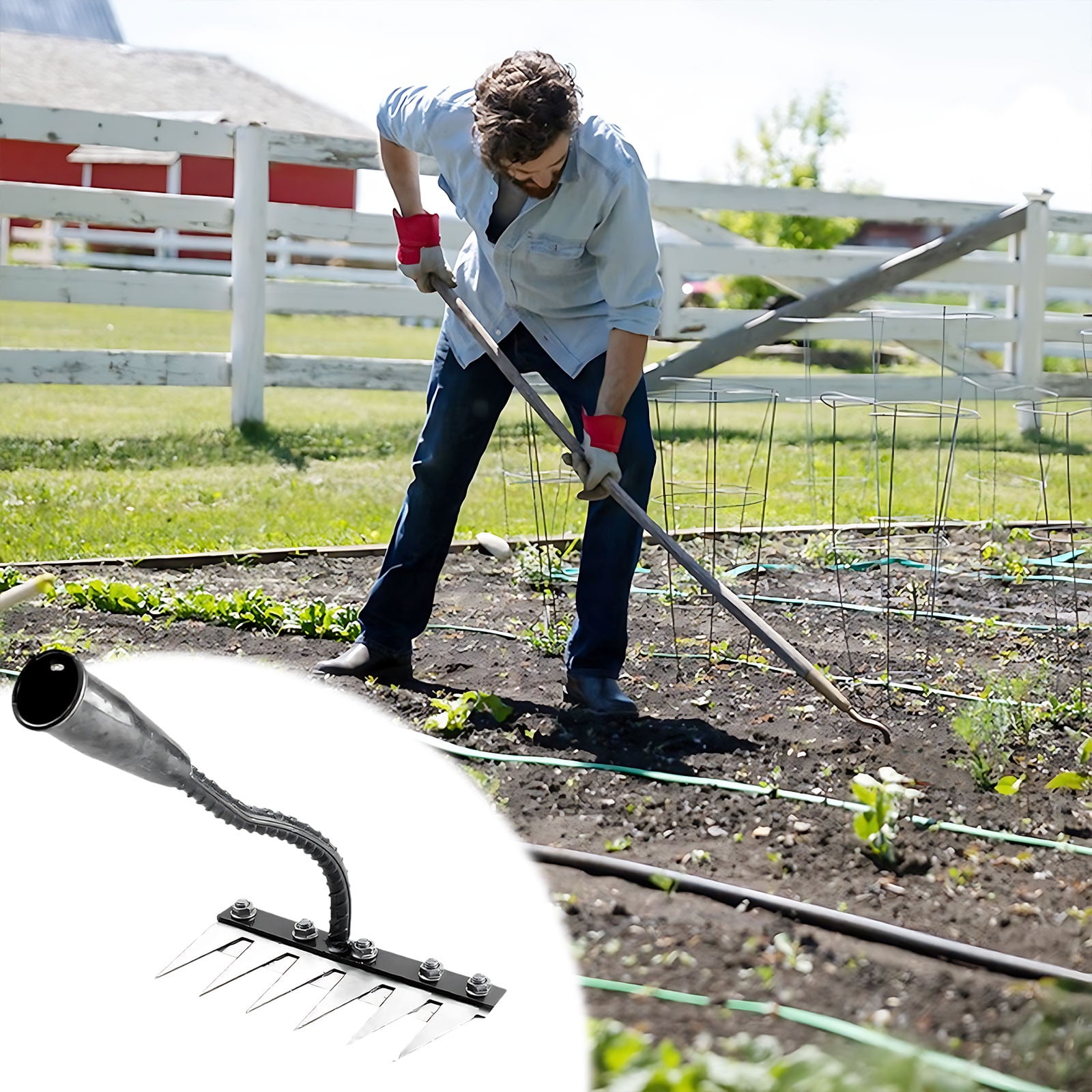 Click here for Dcgzvy Iron Rake 6 Tooth Heavy Duty Weeding Rake M... prices