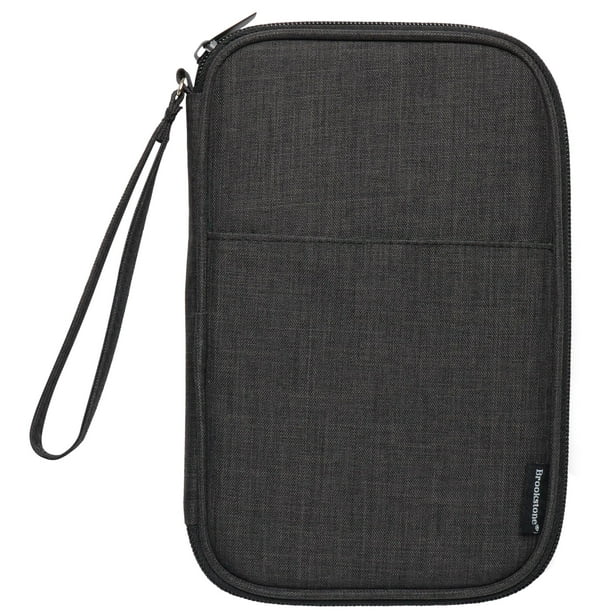 Brookstone Travel Wallet - RFID-Blocking Travel Case Document Organizer ...
