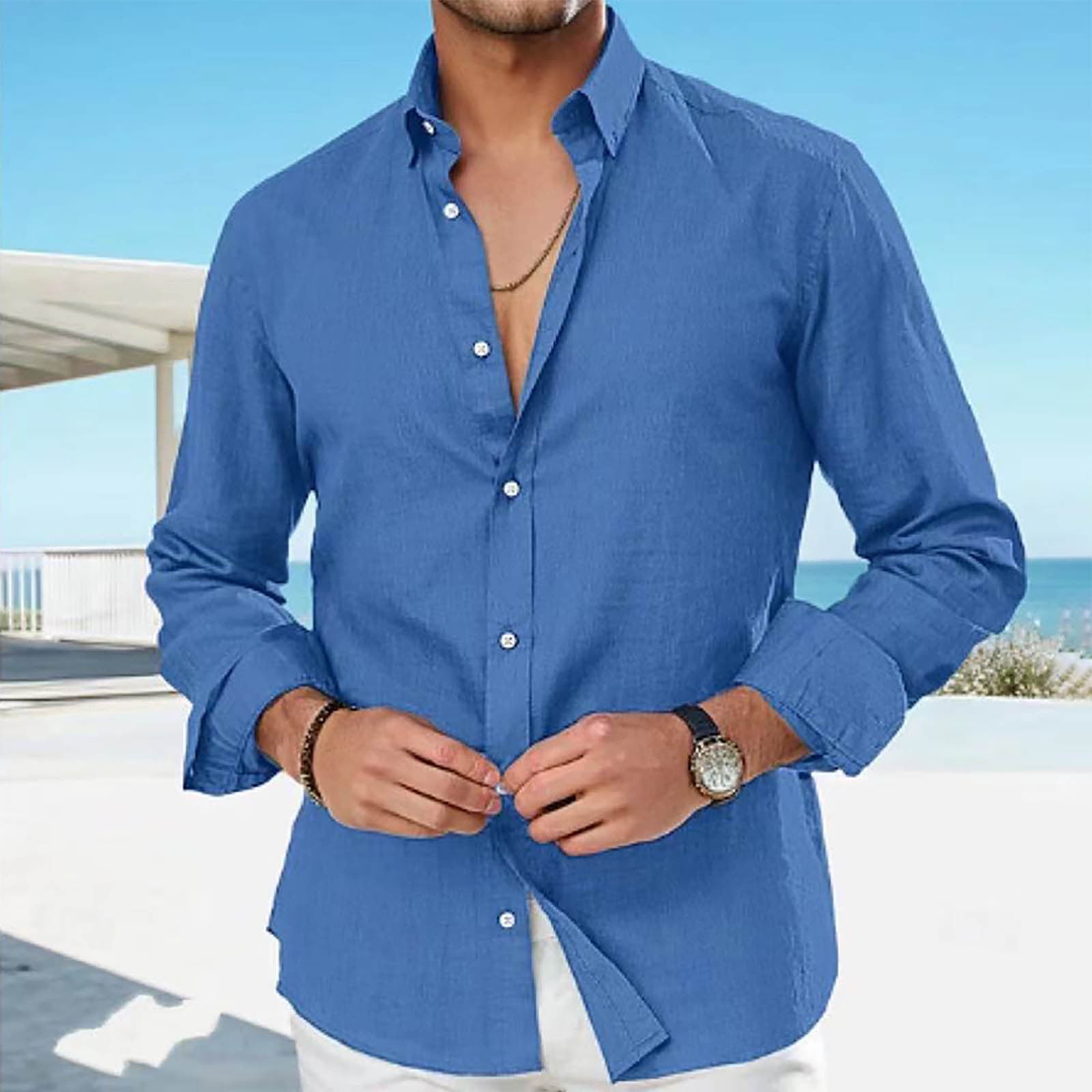 Click here for Aherbiu Mens Shirts Long Sleeve Button Down Lightw... prices