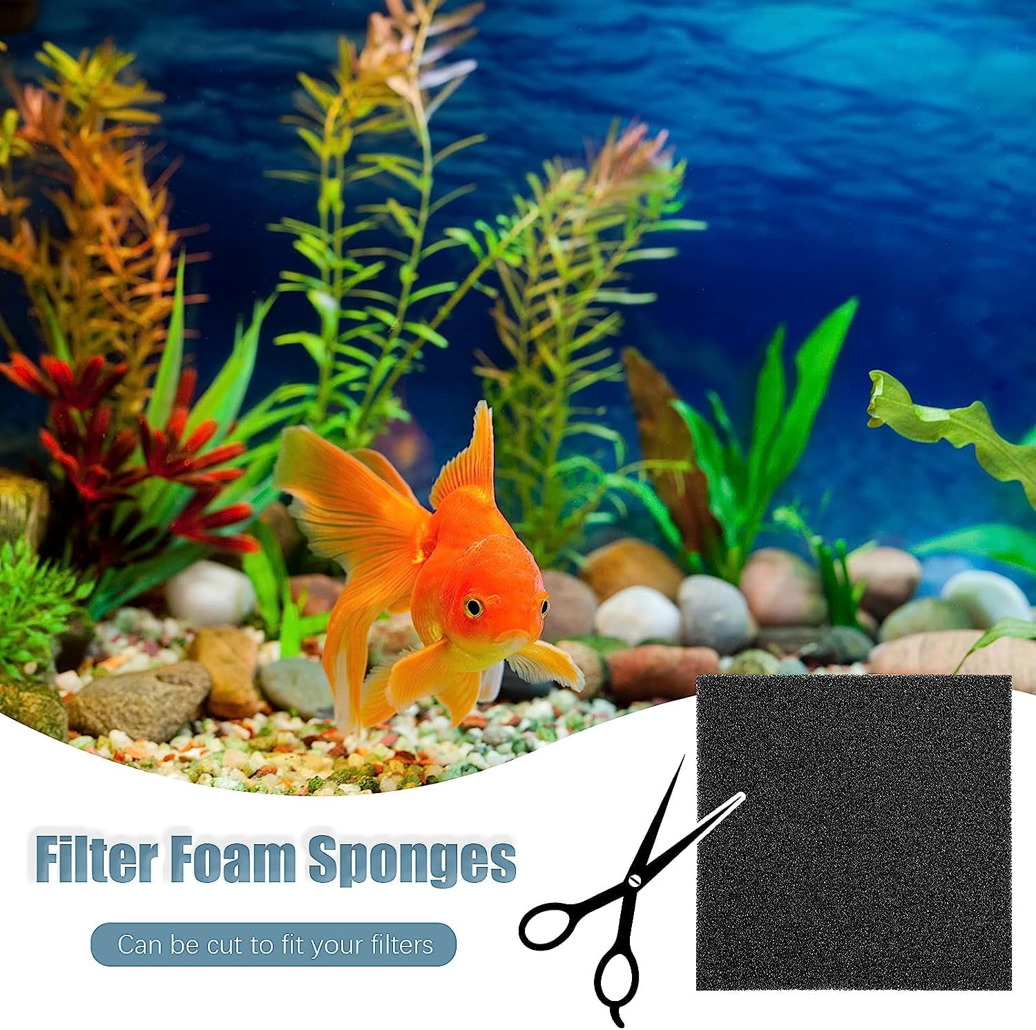 UDIYO Filter Foam Sponges, Aquarium Bio Filter Media Pad, Cut-to-Size ...