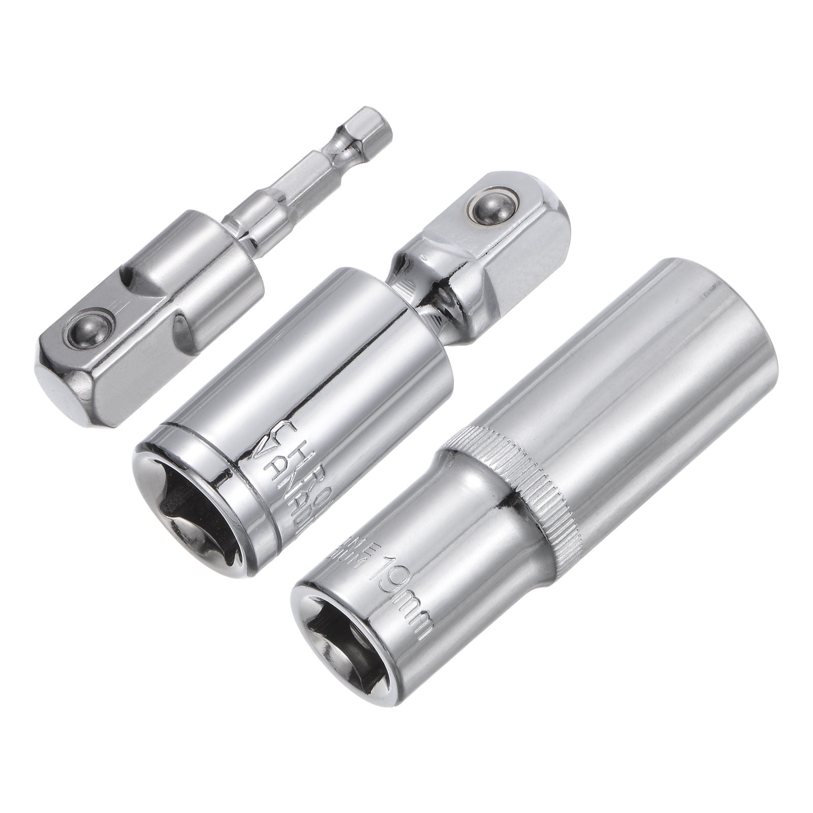 Uxcell 1/2" Drive 19mm Deep Socket Swivel Joints Hex Shank Impact ...