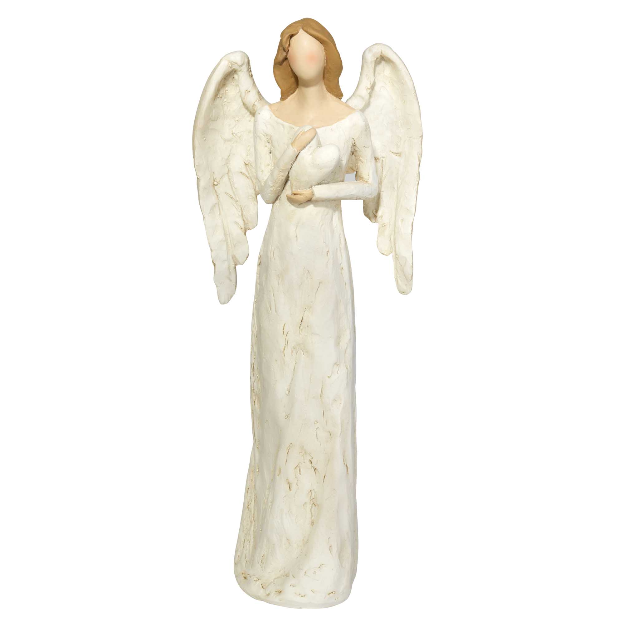 Dicksons Ivory White Angel with Heart 12 inch Resin Table Top Figurine ...