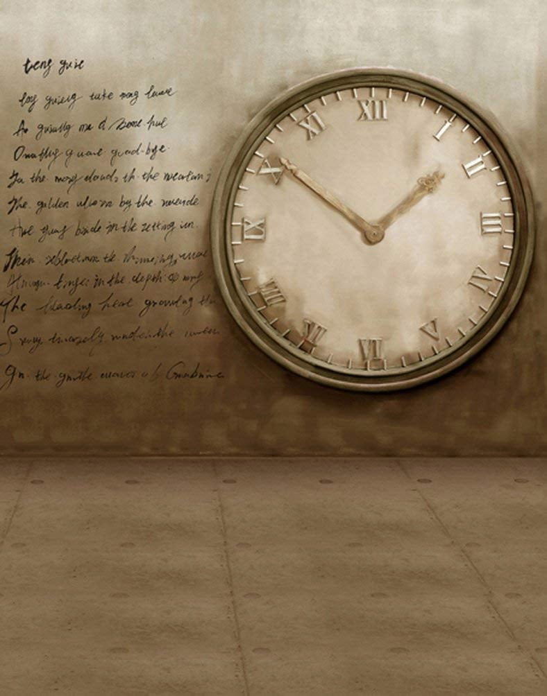 ABPHOTO Polyester Poem Wall Clock Photography Backdrops Photo Props ...