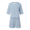 BOOMNY Womens Pajamas Set Short Sleeve Pjs Tops Shorts Sleepwewar ...