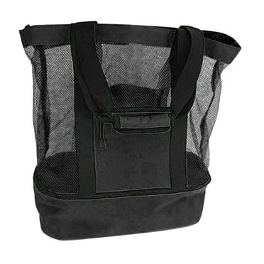 Luxsea Mesh Beach Tote Bag with Cooler Large Insulated Picnic Bag Pool ...