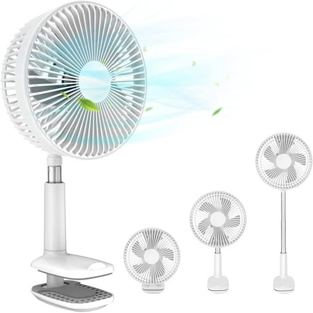 Table Fan Quiet 3 Speeds Desk Fan 6 In Powerful Table Fan USB Clip ...