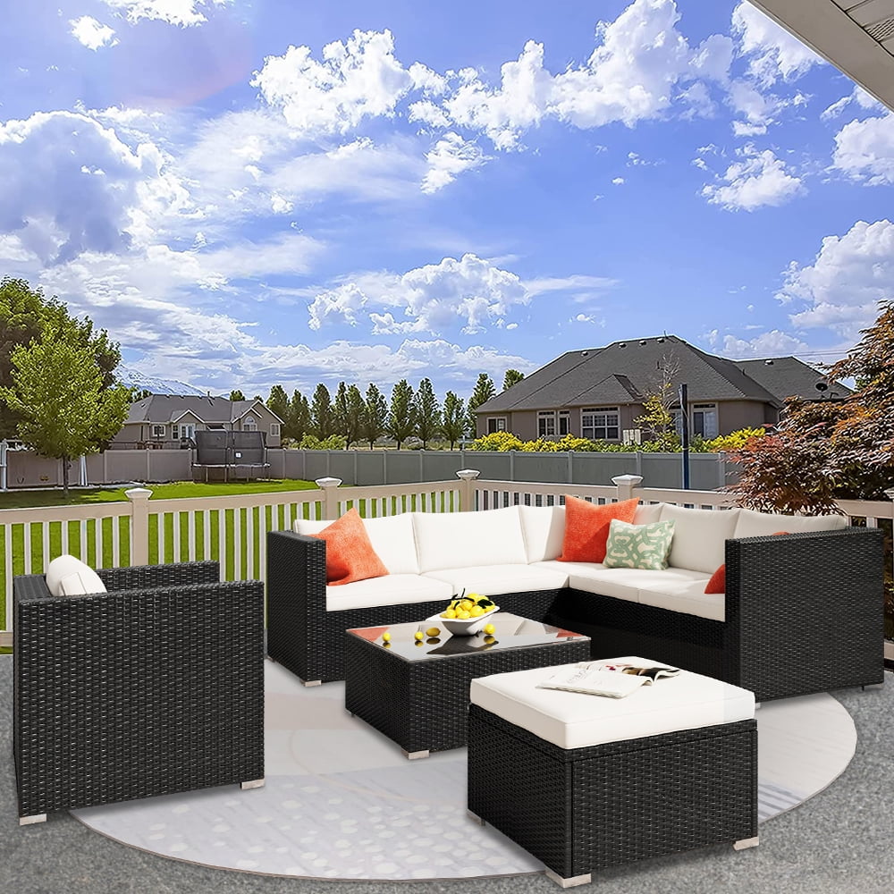Outdoor Patio Deck Sectional Sofa Sets, SEGMART Newest 8 Pieces Wicker ...