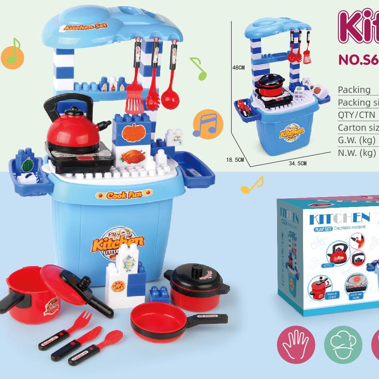 Jiakora Play Kitchen Toys for Girls 3-6 Years Mini Kitchen Set for ...