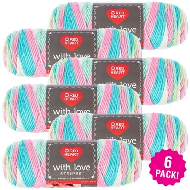 Red Heart Super Saver Yarn - Favorite Stripe, Multipack of 6 - Walmart.com