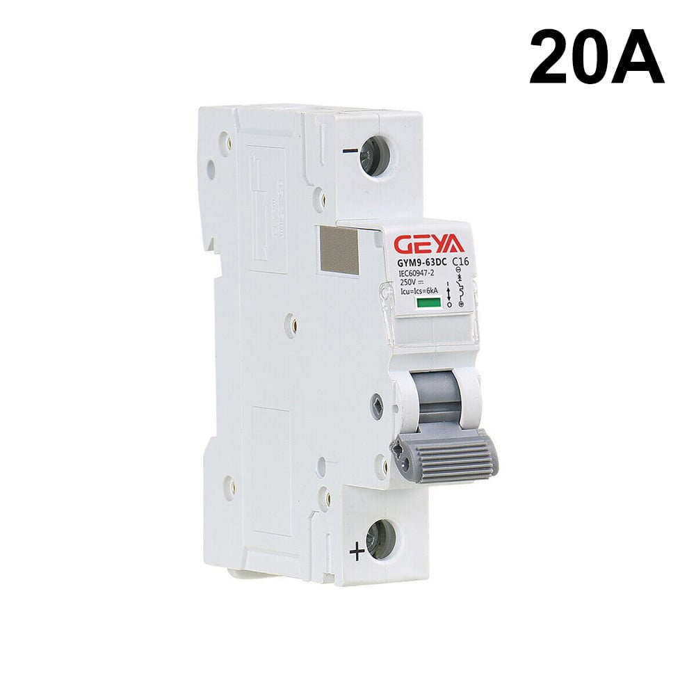 GEYA Solar DC Mini Circuit Breaker MCB 1 Pole MCB 20A - Walmart.com