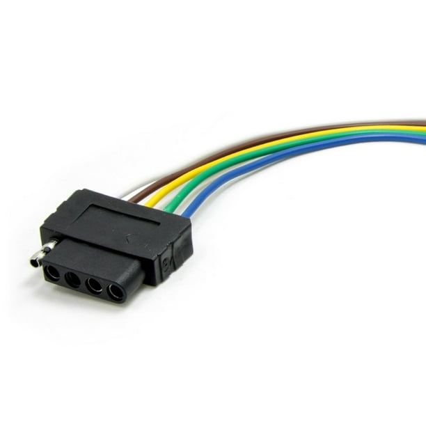 5-Way Flat Trailer Wire Harness Extension Connector Socket With 36 inch ...