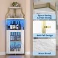 Modern Corner Bar Cabinet with LED Lights, 5-Tier Wine & Liquor Storage ...