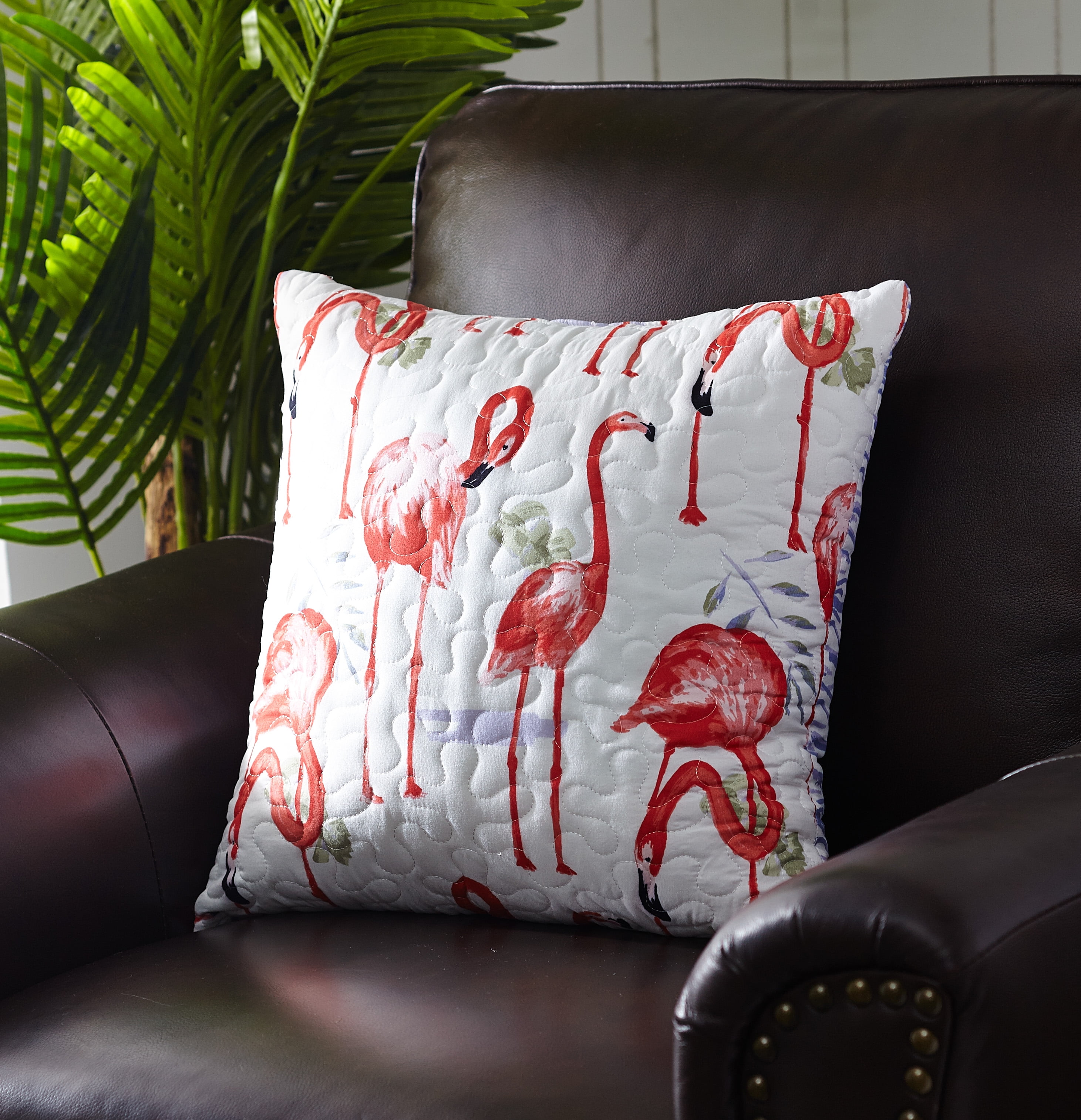 Harper Lane Fancy Flamingo Throw Pillow 18x18 - Walmart.com