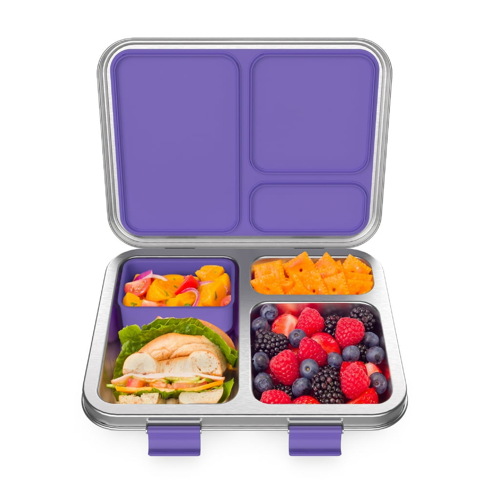 Bentgo Kids Stainless Steel Leak-Resistant Lunch Box - Bento-Style, 3 ...